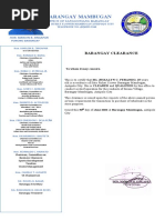 Barangay Clearance Sample | PDF | Public Sphere | Government