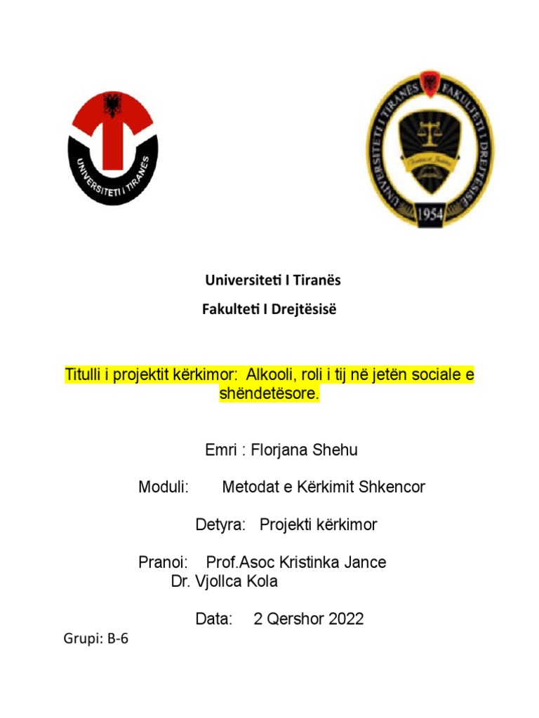 Projekt - Kerkimi Shkencor | PDF