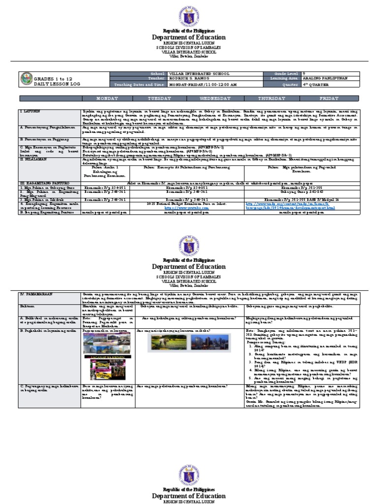 AP 9 DLL - Q4 Week 1 | PDF