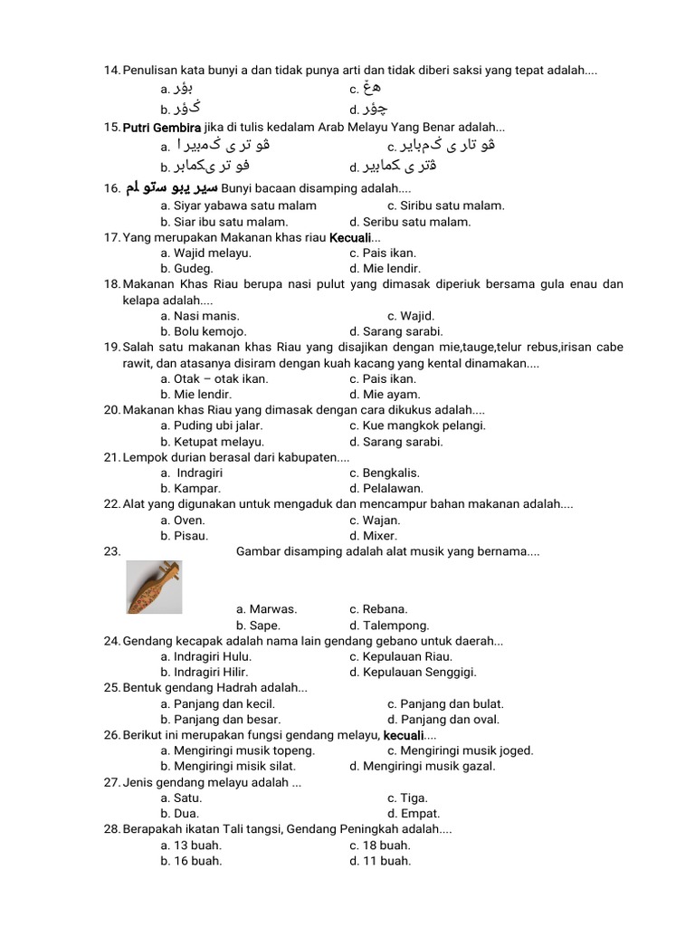 Soal BMR Kls V by Anita | PDF