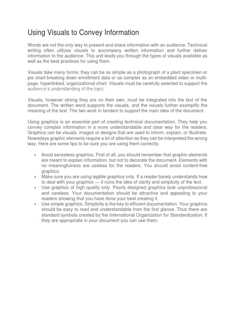 Using Visuals To Convey Information | PDF | Graphics | Information