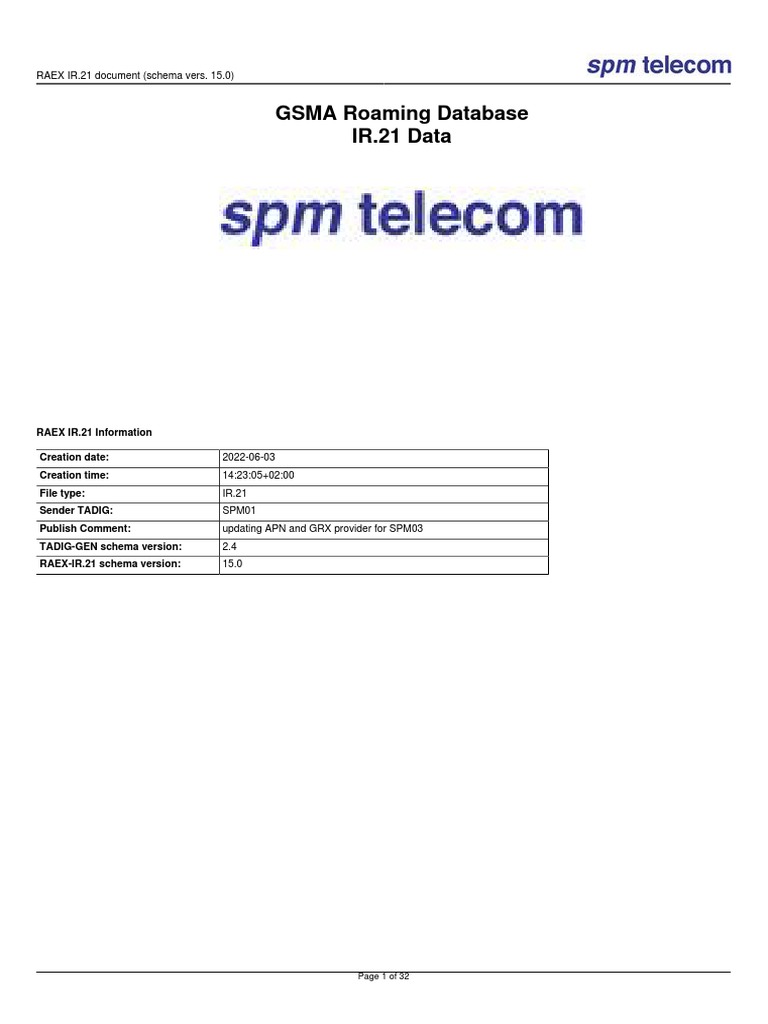 IR21 - SPM01 - SPM Telecom - 20220603142305 | PDF | Software Defined Radio | Digital Technology