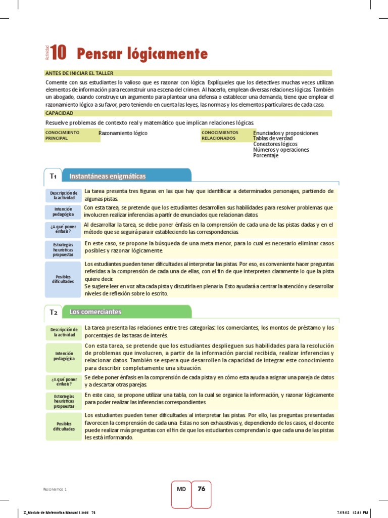 10 Pensar Lógicamente - Lógica, Tablas de Verdad | PDF | Lógica | Verdad
