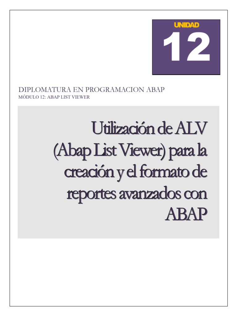 Diplomatura: ABAP List Viewer | PDF | Diseño de software | Ciencias de ...