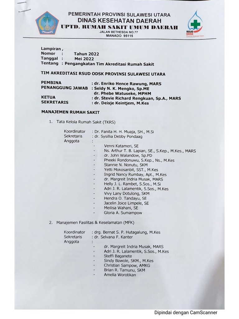 Tim Akreditasi Rsud Prov | PDF