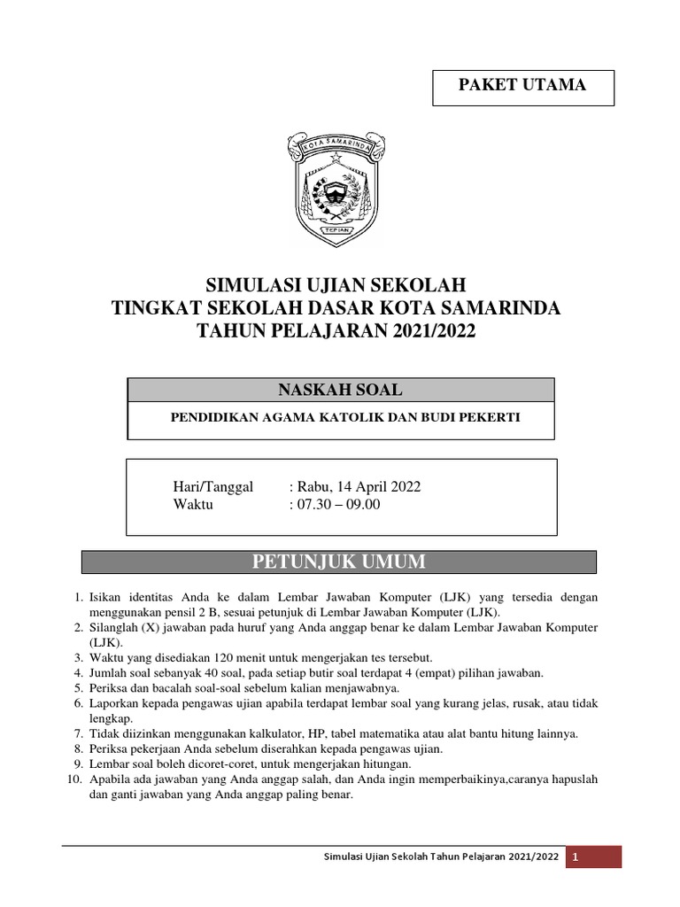 Soal Simulasi P. Agama Katolik Ok | PDF | Agama & Spiritualitas