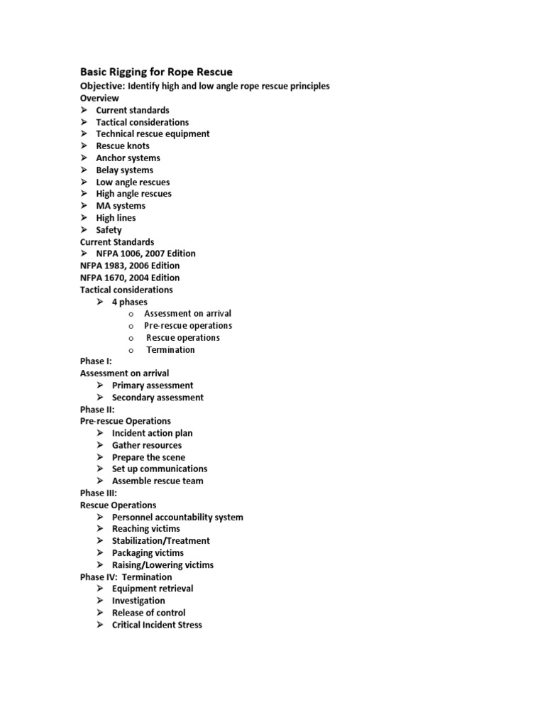 Basic Rigging For Rope Rescue | PDF | Knot | Rope