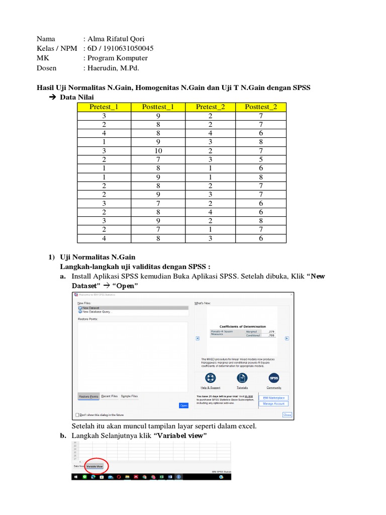 Langkah Uji Normalitas Dengan SPSS | PDF