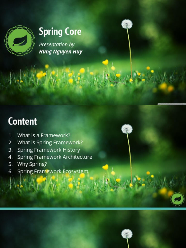 Spring Core: Presentation by | PDF | Spring Framework | Software Framework