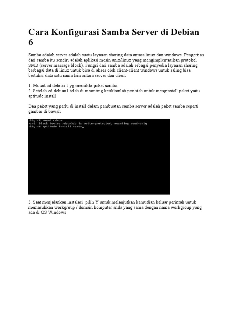 Cara Konfigurasi Server Di Debian 6 | PDF | Metode & Bahan Ajar | Teknologi & Rekayasa
