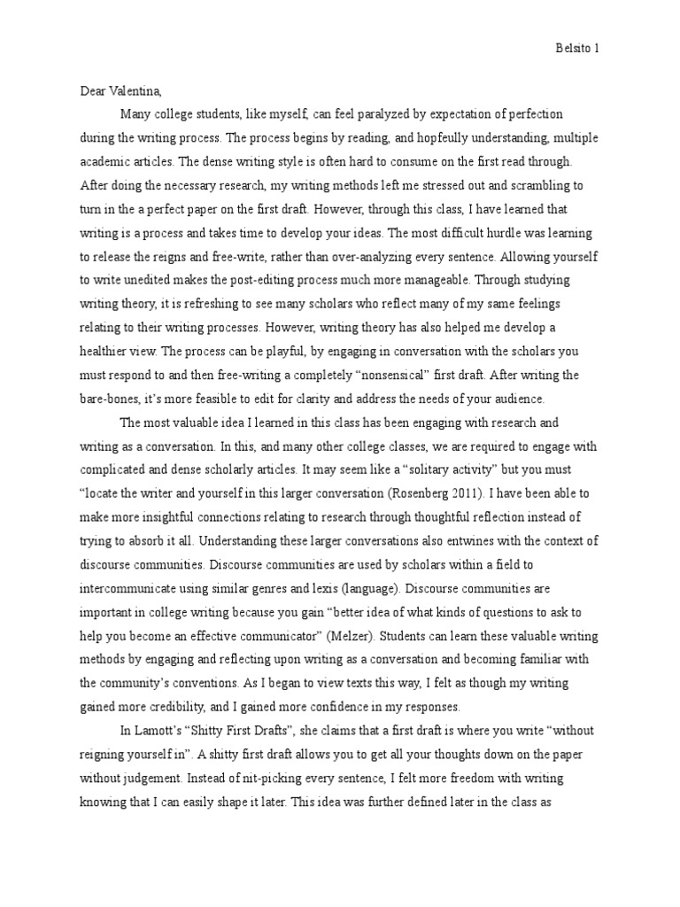 Reflective Cover Letter | PDF | Essays | Thought