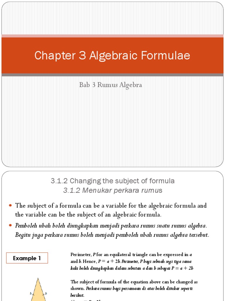 Chapter 3 Algebraic Formulae | PDF
