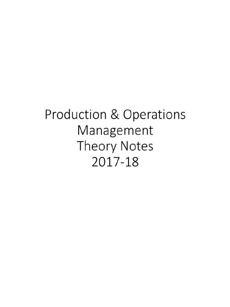 Operations Management Study Guide | PDF | Forecasting | Strategic ...
