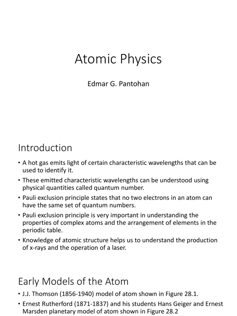 Atomic Physics | PDF | Atomic Orbital | Atoms