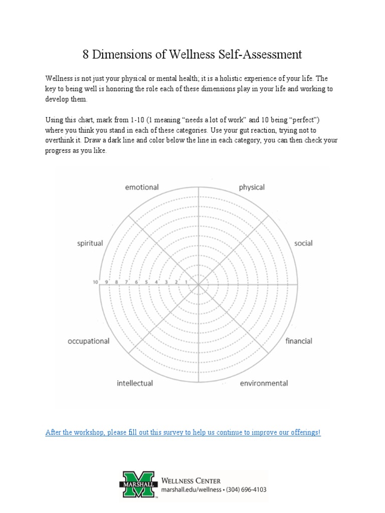 8 Dimensions of Wellness Self-Assessment | PDF | Psychology ...