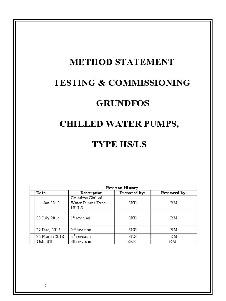 MS Testing and Commissioning of Chilled Water Pumps | PDF | Pump | Valve