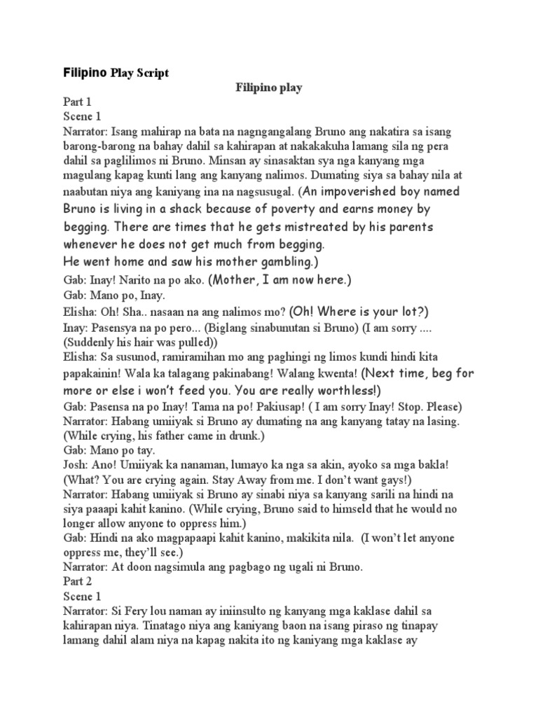 Filipino Play Script | PDF