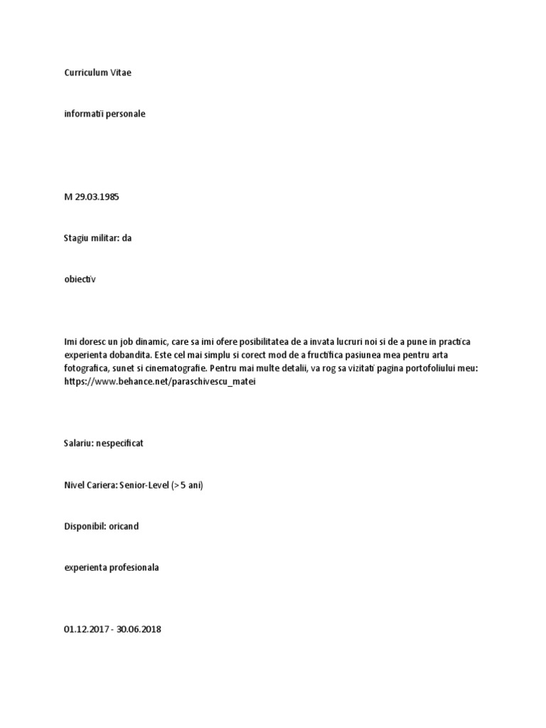 Model Fisa de Post | PDF
