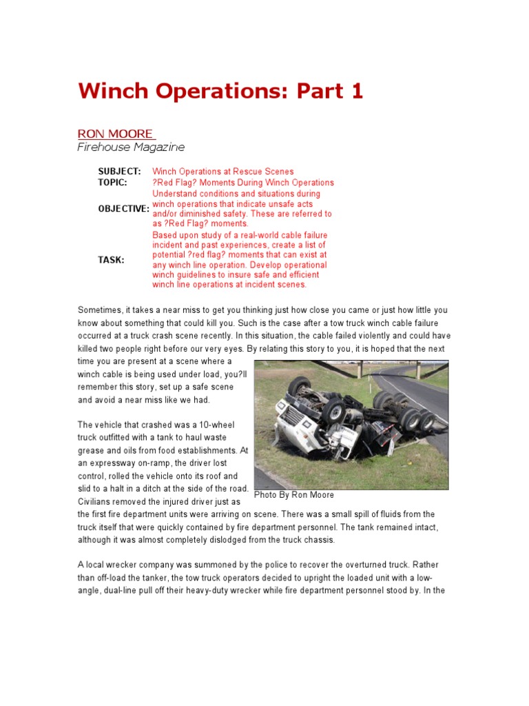 Winch Operations | PDF | Rope | Wire