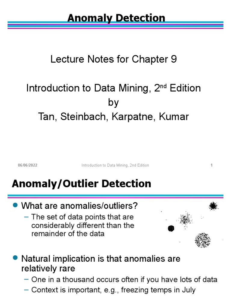 Anomaly Detection Lecture Notes For Chapter 9 Introduction To Data Mining 2 Edition By Tan