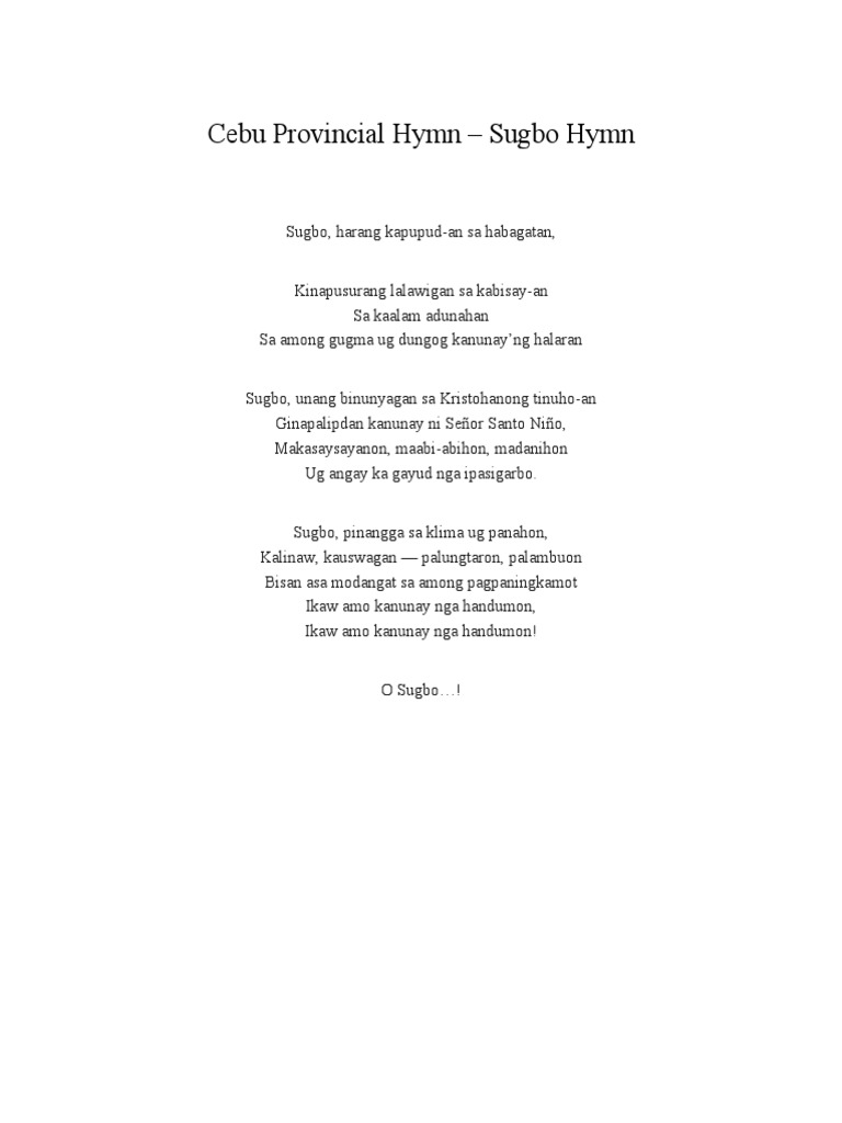 Cebu Provincial Hymn | PDF