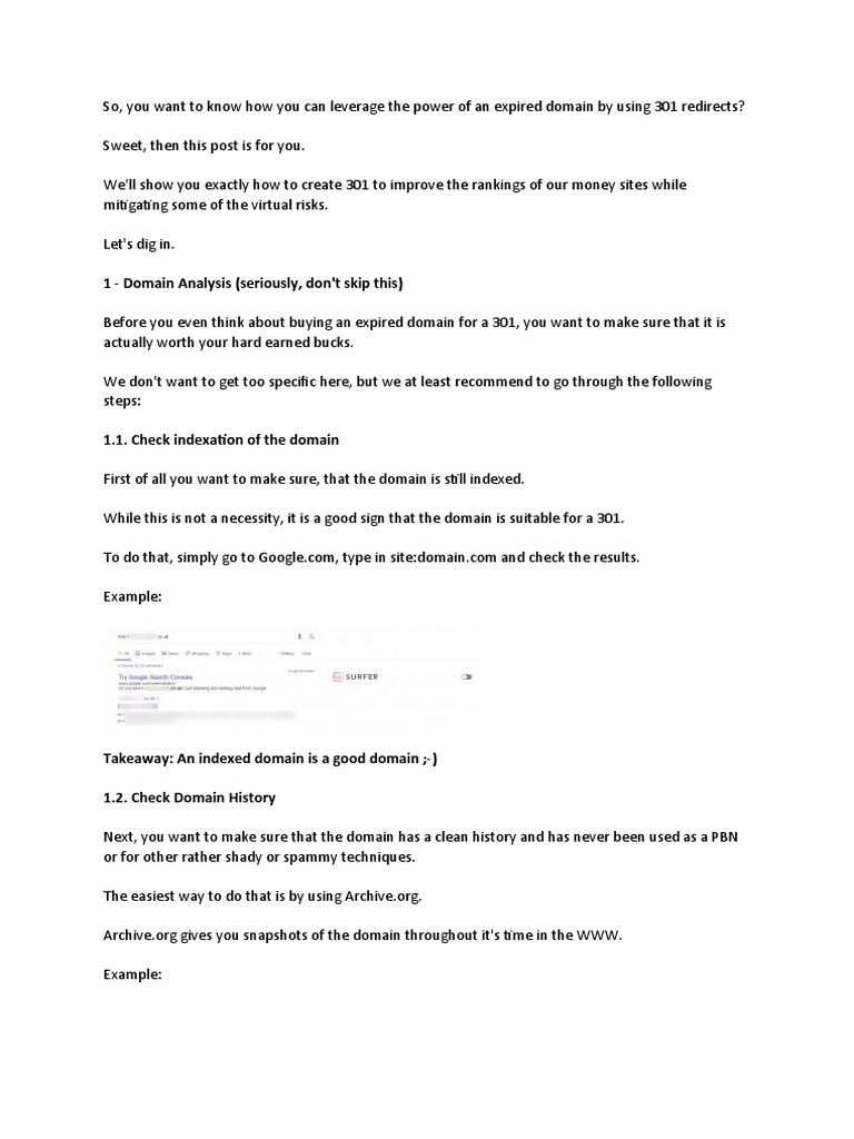 Dead Domain Checklist and Guide | PDF | Mergers And Acquisitions ...