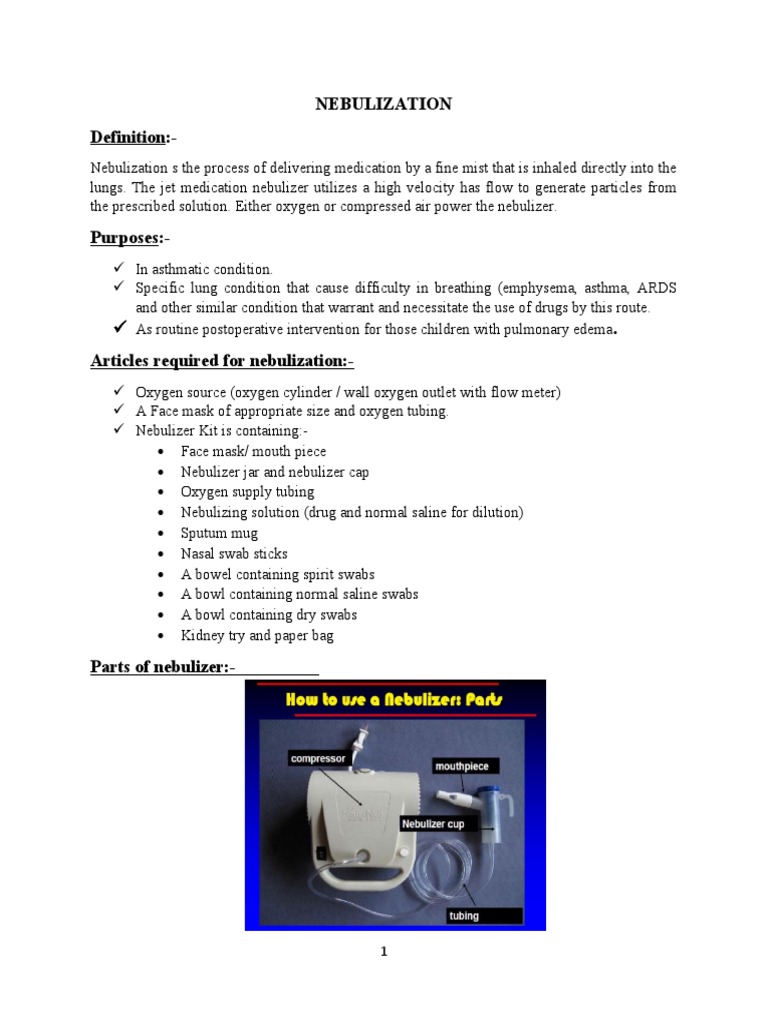 Nebulization Definition | PDF | Clinical Medicine | Pulmonology