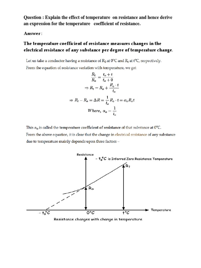 Temperature Coefficient of Resistance Explained | PDF