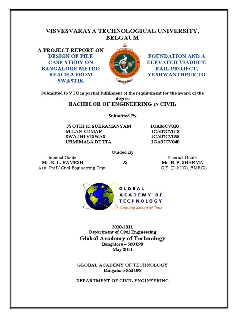 Project Front Pages | PDF | Transportation Engineering | Civil Engineering