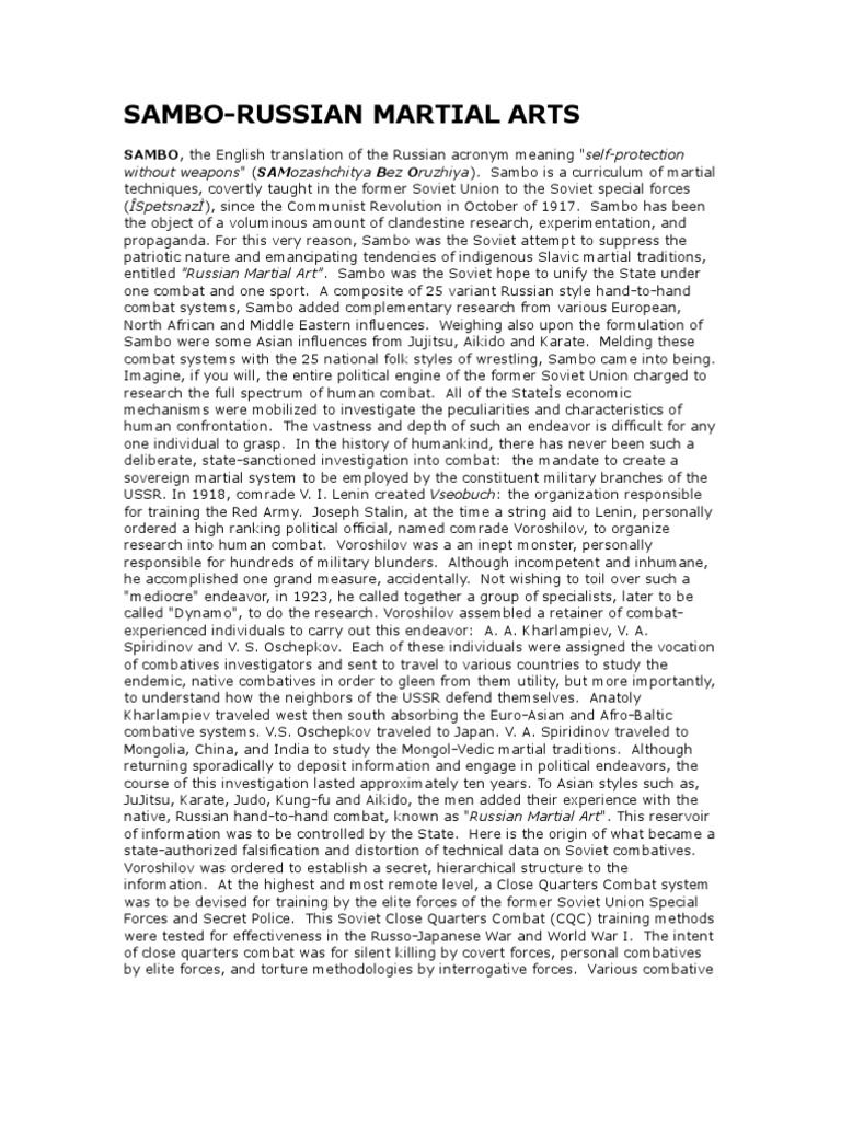 History of SAMBO | PDF | Soviet Union | World Politics