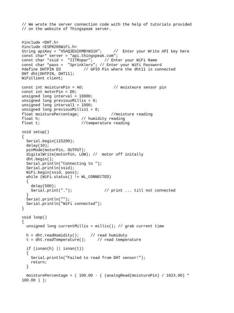 Code SmartIrrigation | PDF | Computer Data | Software