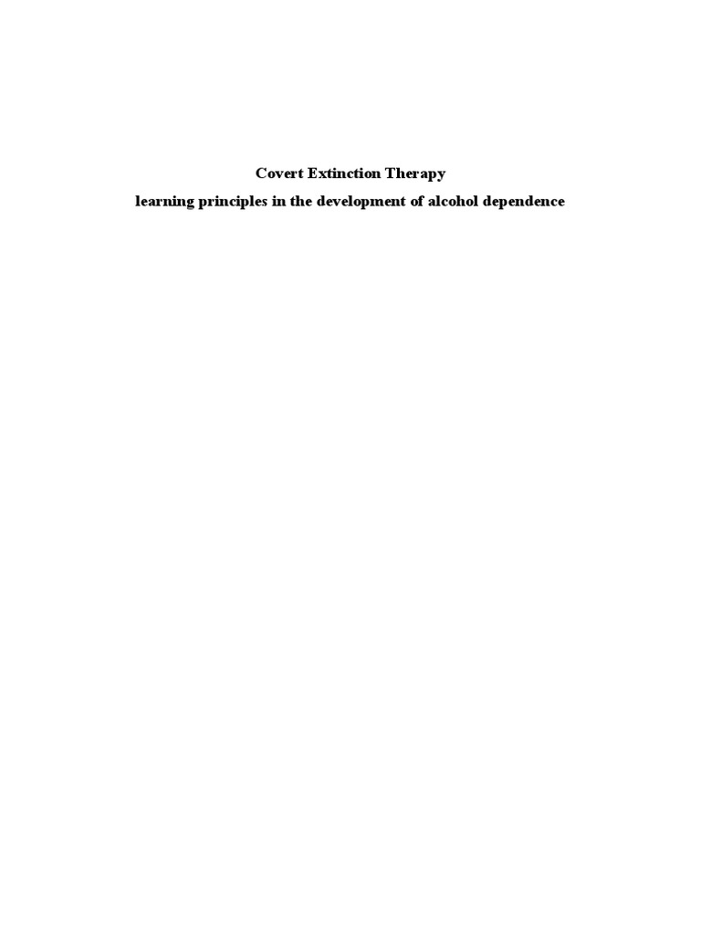 Covert Extinction Therapy | PDF | Reinforcement | Classical Conditioning