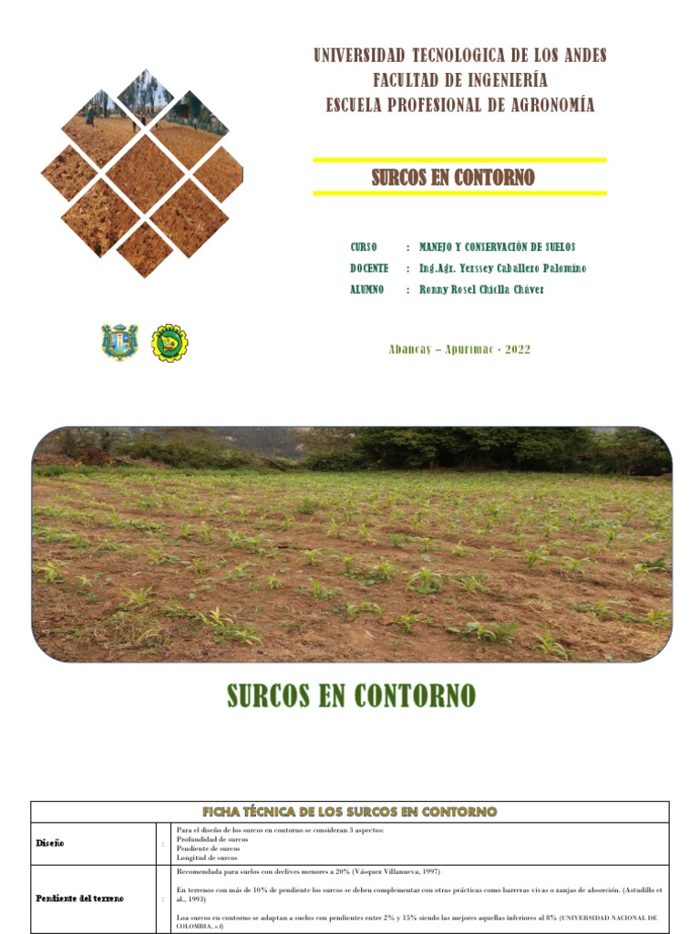 Surcos en Contorno: Diseño y Beneficios | PDF | Agricultura | Riego