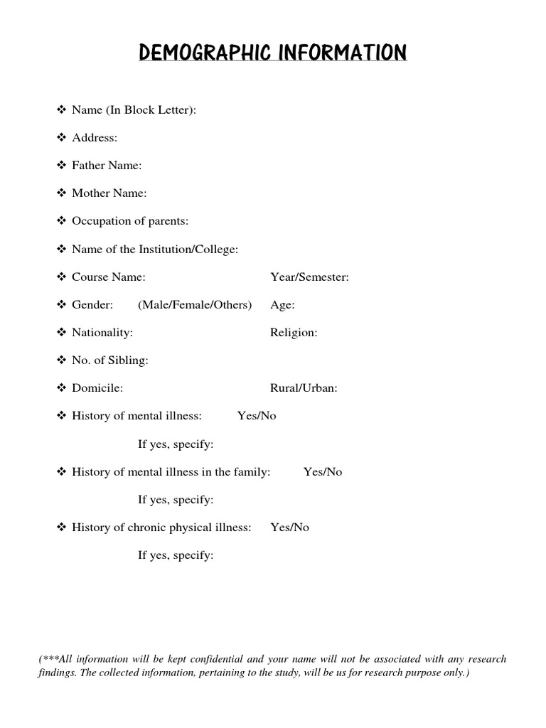 Demographic Information | PDF | Social Science