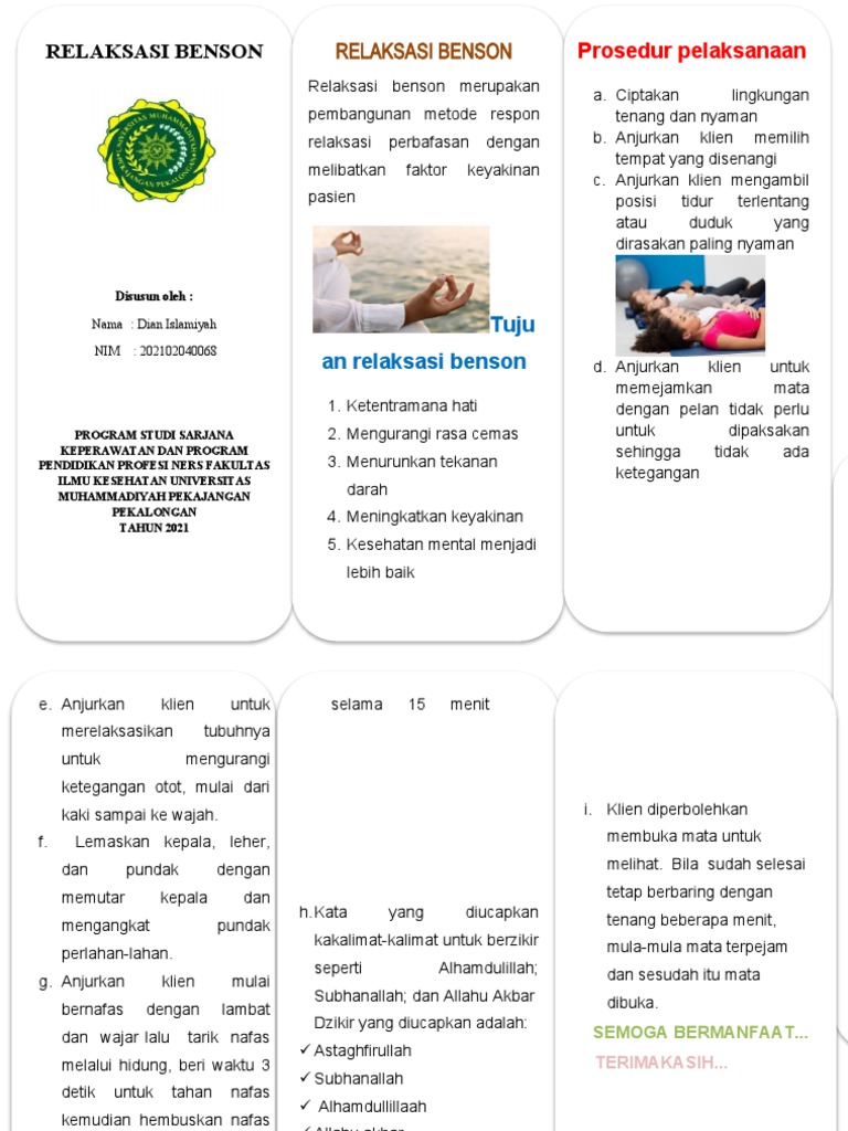 Leaflet Relaksasi Benson Dian Islamiyah | PDF