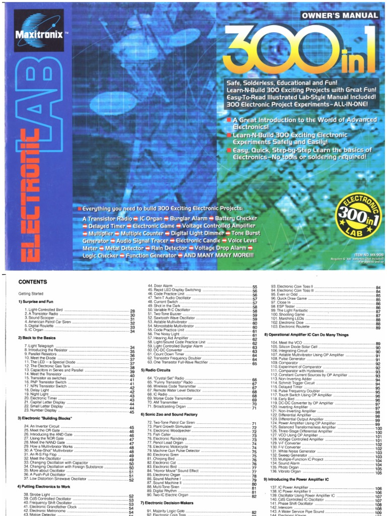Electronic Lab. 300 in 1 (2001) | PDF