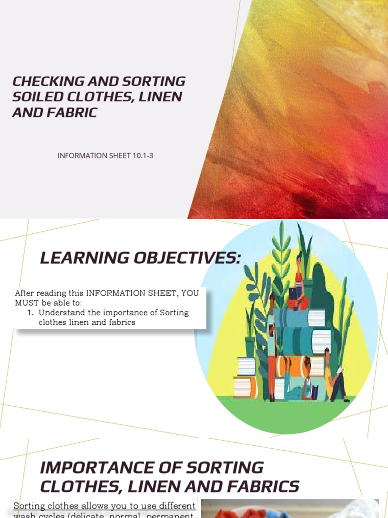 Checking and Sorting Soiled Clothes, Linen and Fabric | PDF | Clothing ...