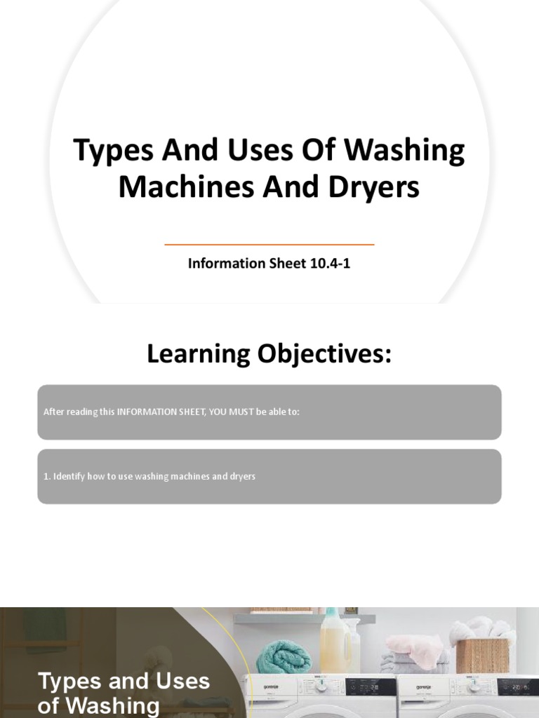 Types and Uses of Washing Machines | PDF | Washing Machine | Clothes Dryer