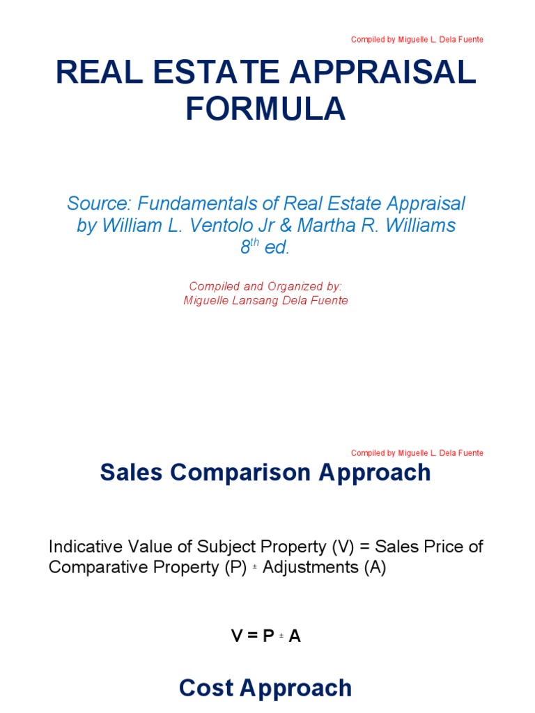 Real Estate Appraisal Formulas Guide | PDF | Real Estate Appraisal | Income