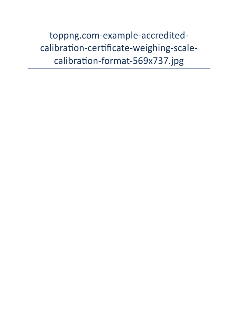 Example Accredited Calibration Certificate Weighing Scale Calibration ...