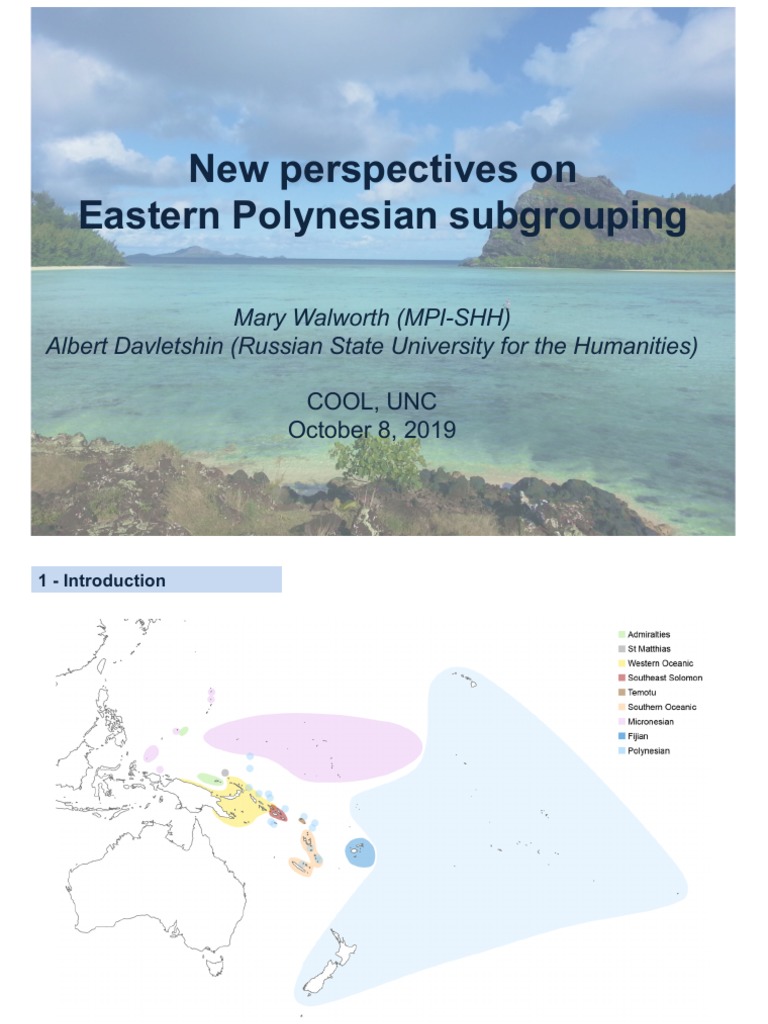 Davletshin, Walworth 2019 New Perspectives On Eastern Polynesian Subgrouping | PDF | Oceania ...