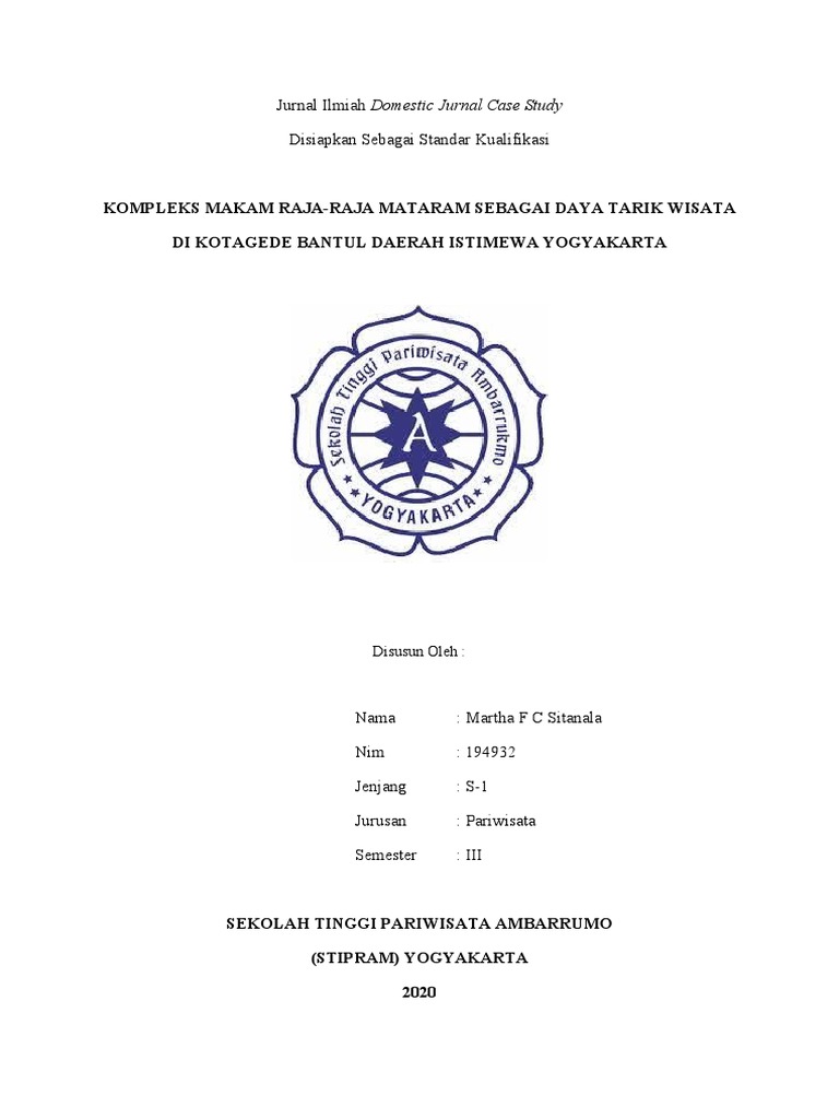 Jurnal Ilmiah Domesitc Case Study-Martha F C Sitanala (194932) | PDF