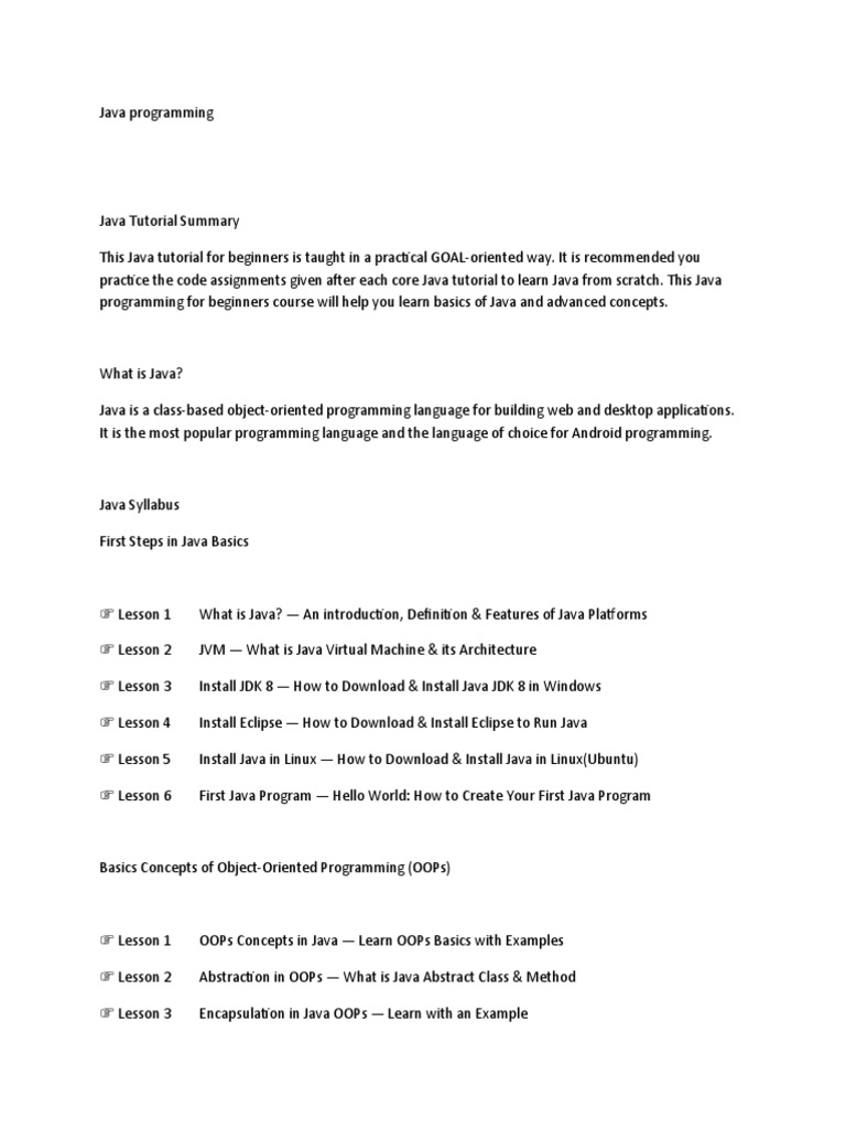 Java Programming Pdf Java Programming Language Object Oriented 1208