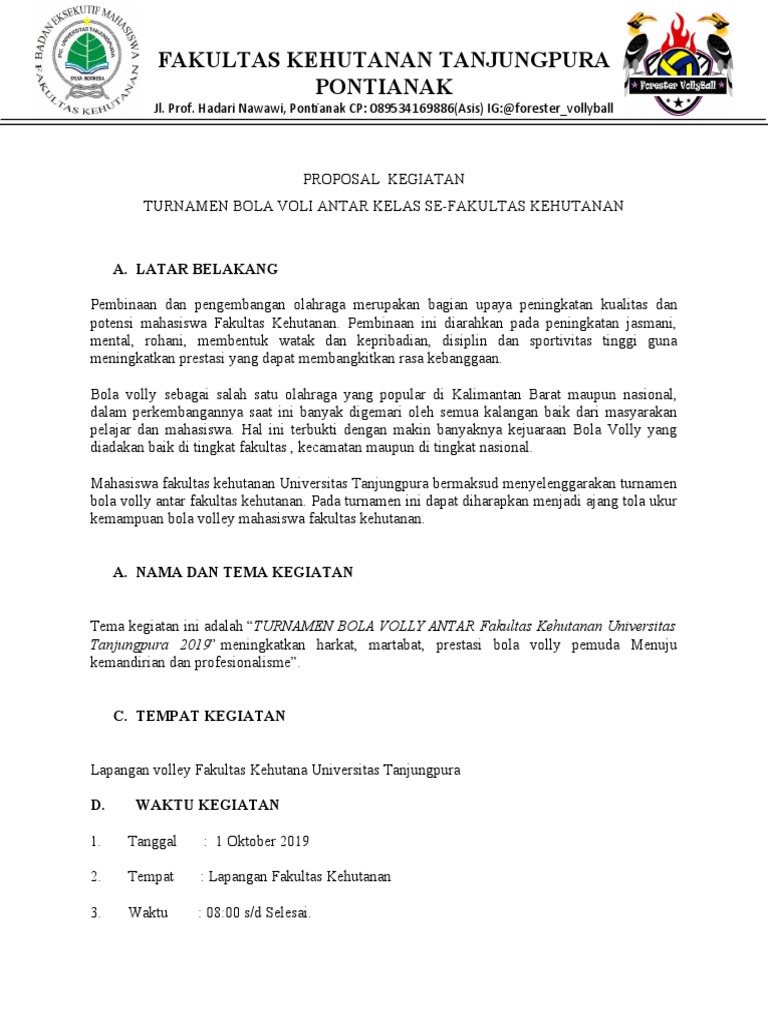 Proposal Kegiatan Bola Voli | PDF