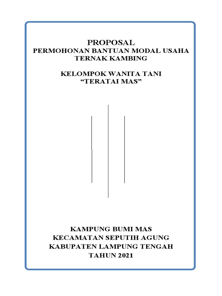 Proposal Modal Usaha Kambing KWT Teratai Mas | PDF