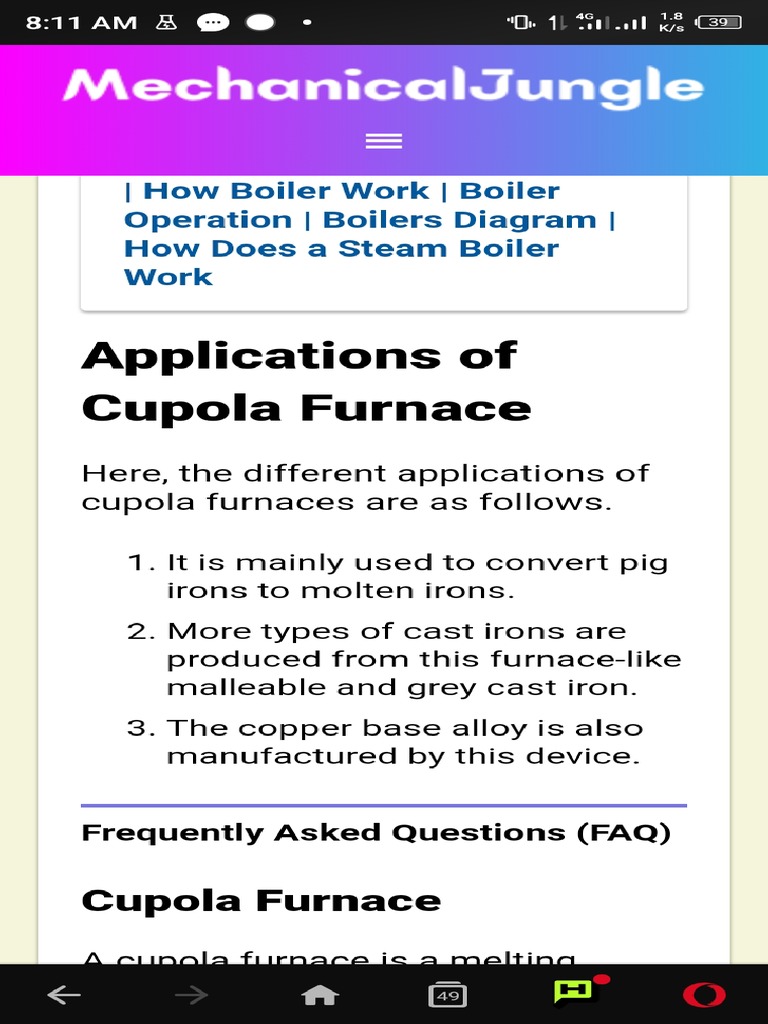 Application of Coupula Furnace | PDF