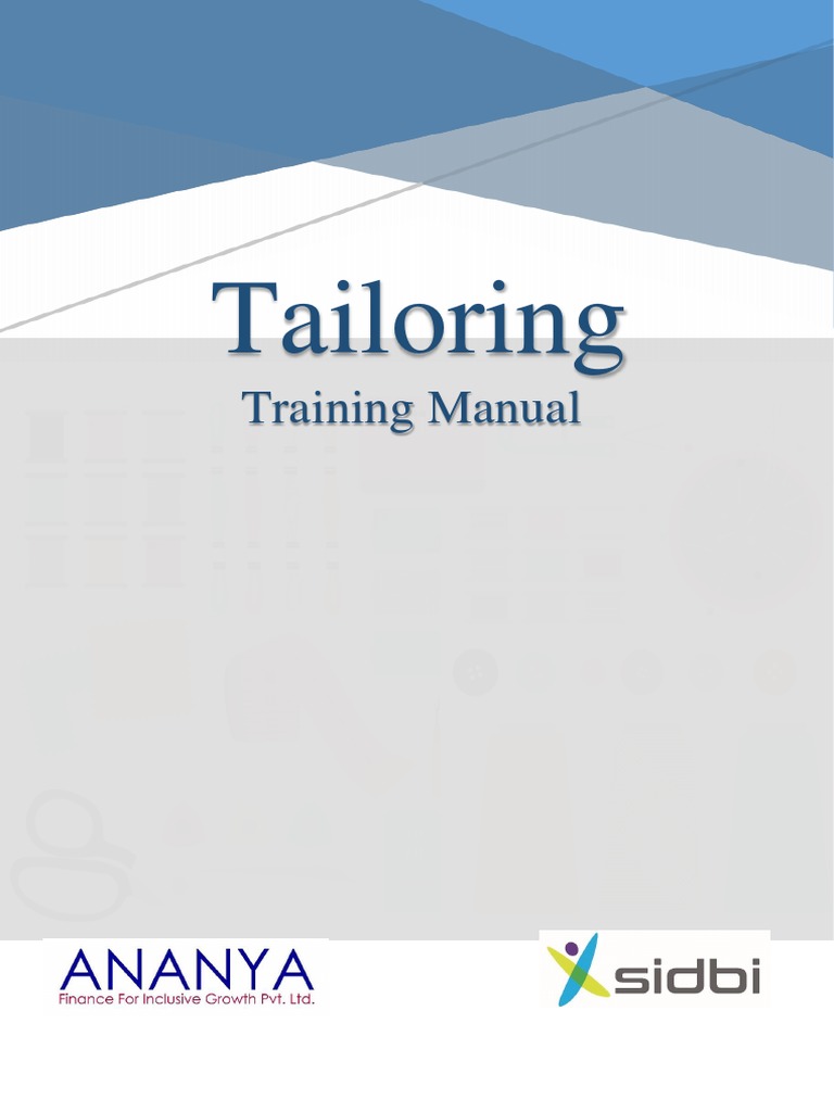 Tailoring: Training Manual | PDF | Seam (Sewing) | Sewing Machine