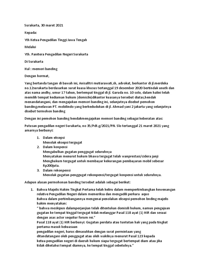 Memori Banding | PDF | Pengelolaan Keuangan & Uang | Ilmu Sosial