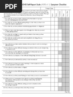 Adult ADHD Self-Report Scale (ASRS-v1.1) Symptom Checklist | PDF ...