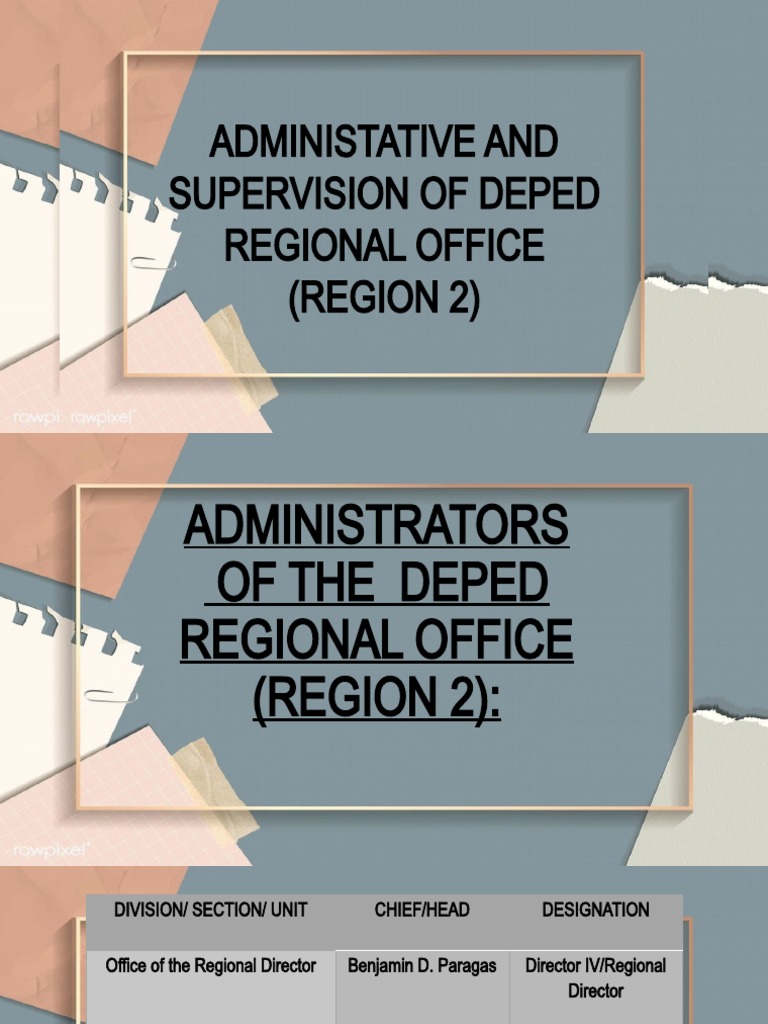 Administrative and Supervision of The Deped Regional Office | PDF ...
